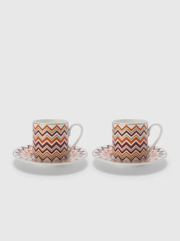 Missoni Iconic Set Of 2 Coffee Cups & Saucers - Multicoloured