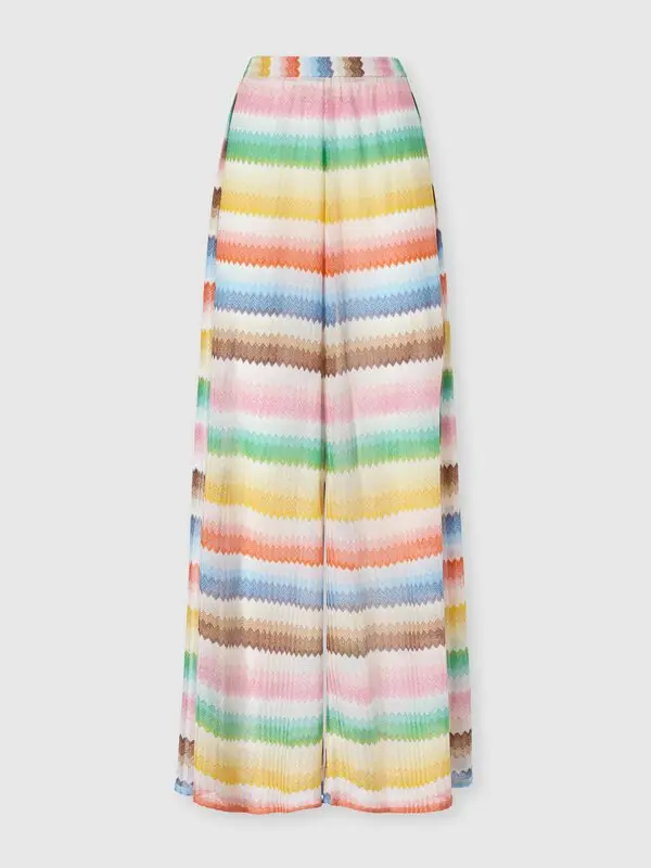 Missoni Beach Cover-up Pants With Dégradé Zigzag Pattern And Slits