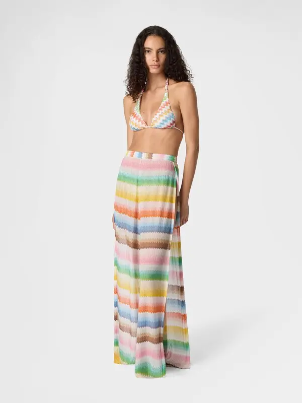 Missoni Beach Cover-up Pants With Dégradé Zigzag Pattern And Slits