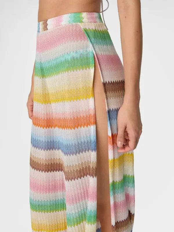 Missoni Beach Cover-up Pants With Dégradé Zigzag Pattern And Slits