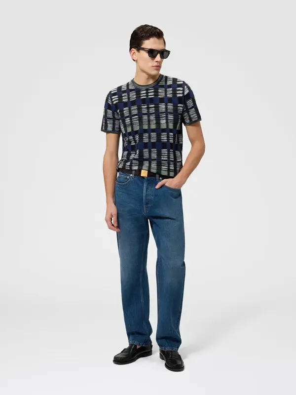 Missoni Crew-neck Cotton And Viscose T-shirt With Check Pattern