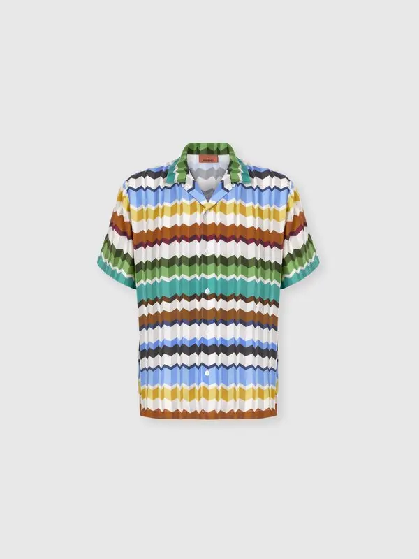 Missoni Zig Zag Viscose Bowling Shirt