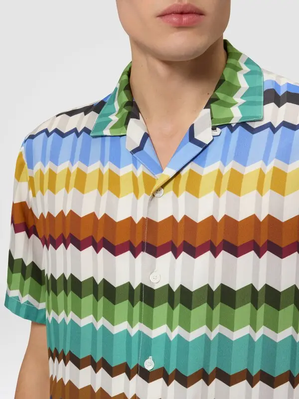 Missoni Zig Zag Viscose Bowling Shirt