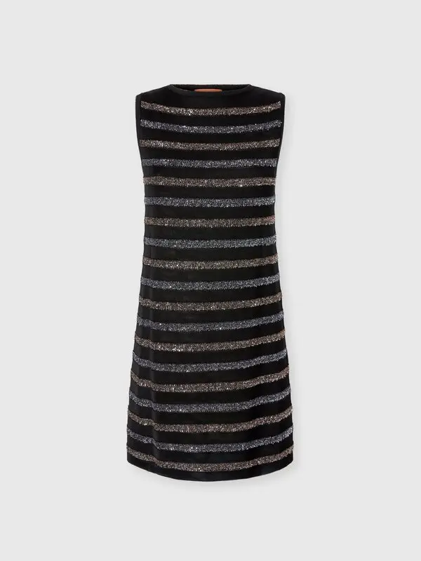 Missoni Sleeveless Striped Mini Dress With Sequins