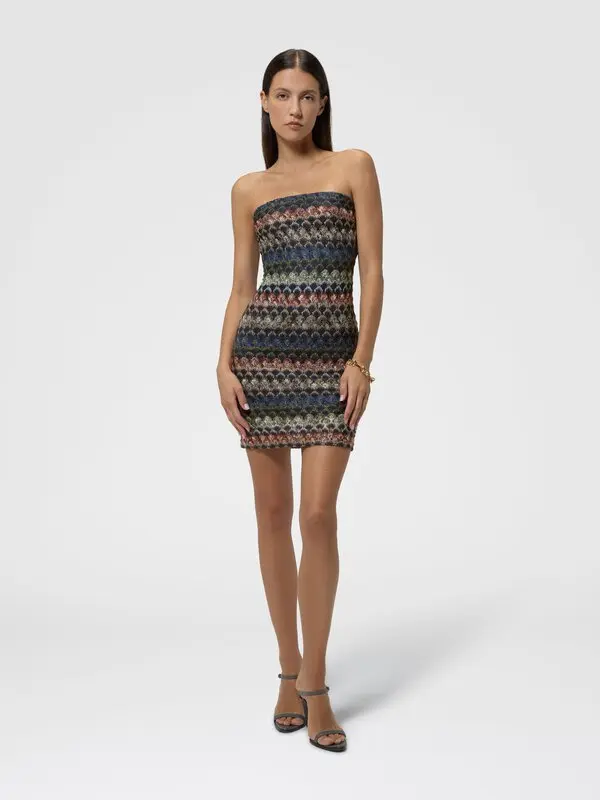 Missoni Bustier Mini Dress With Lace Motif - Multicoloured
