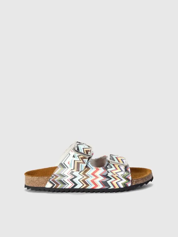 Missoni Double-strap Sandals With Zig Zag Motif