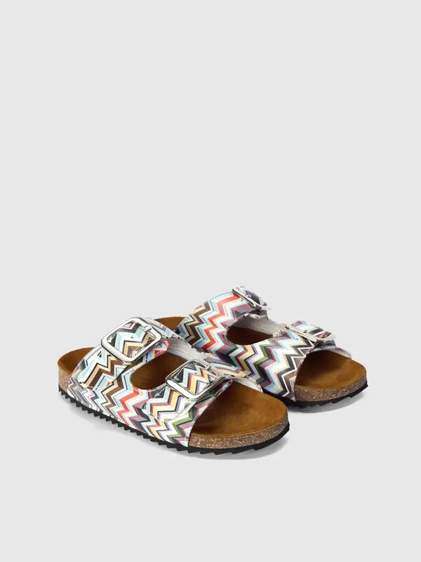 Missoni Double-strap Sandals With Zig Zag Motif