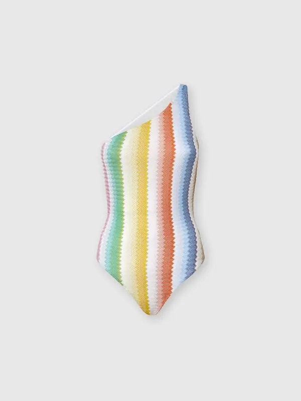 Missoni One-shoulder Dégradé Zigzag Swimsuit - Multicoloured