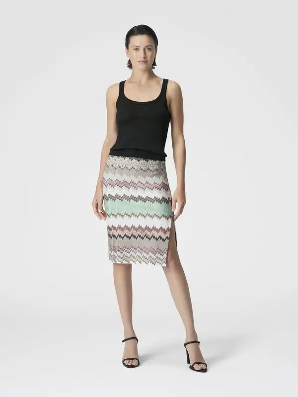 Missoni Viscose Lamé Midi Skirt With Slit