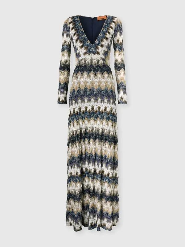 Missoni Long Lace Dress With V-neckline