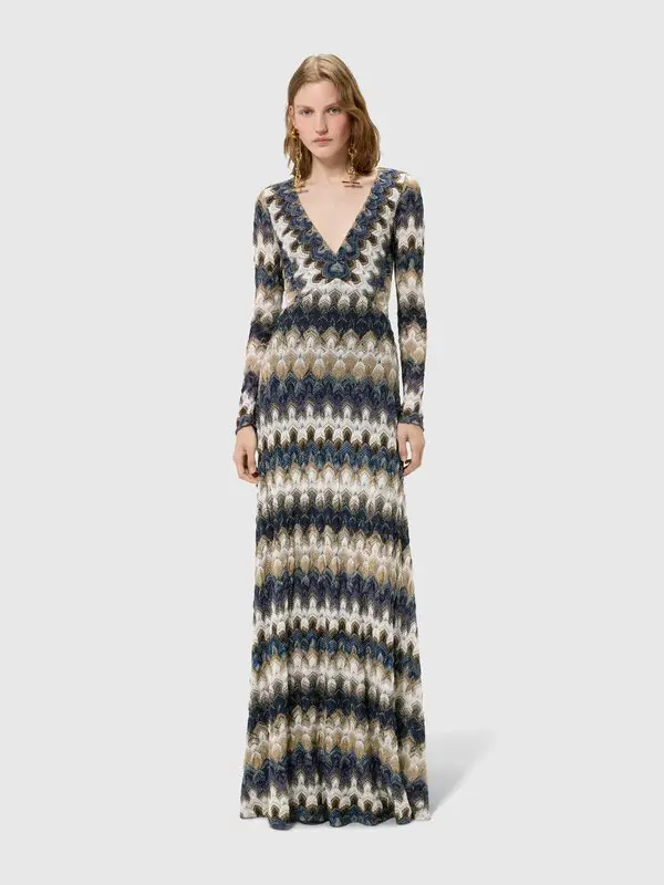 Missoni Long Lace Dress With V-neckline