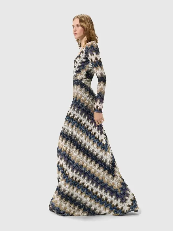 Missoni Long Lace Dress With V-neckline