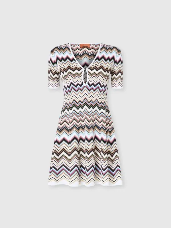 Missoni Chevron Viscose And Cotton Mini Dress