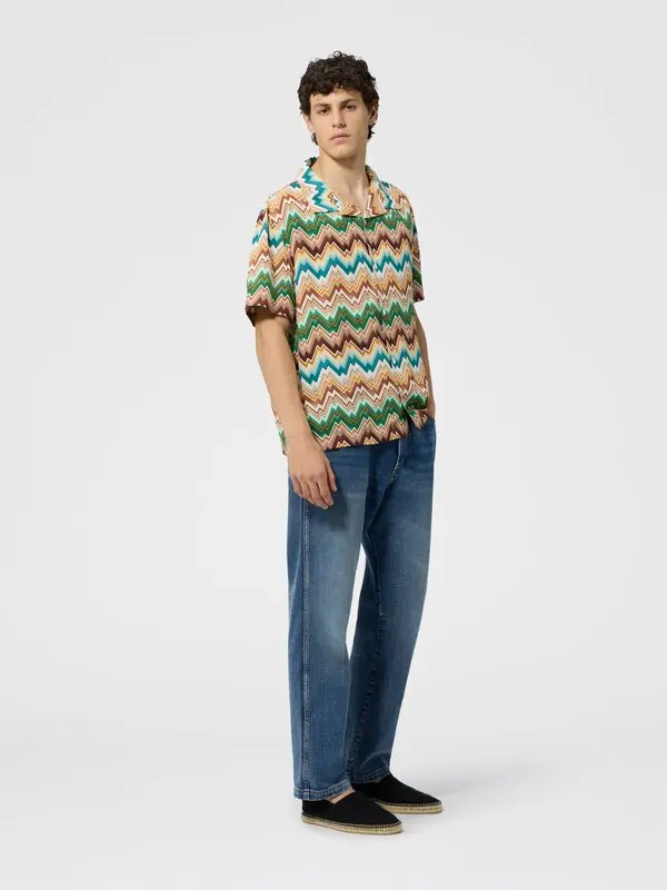 Missoni Bowling Shirt With Irregular Zig Zag Print