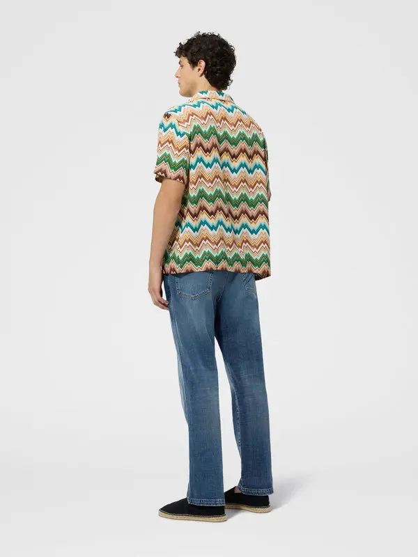 Missoni Bowling Shirt With Irregular Zig Zag Print