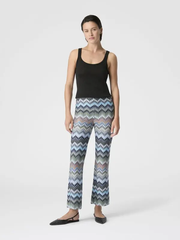Missoni Snake-pattern Chevron Viscose Flared Trousers