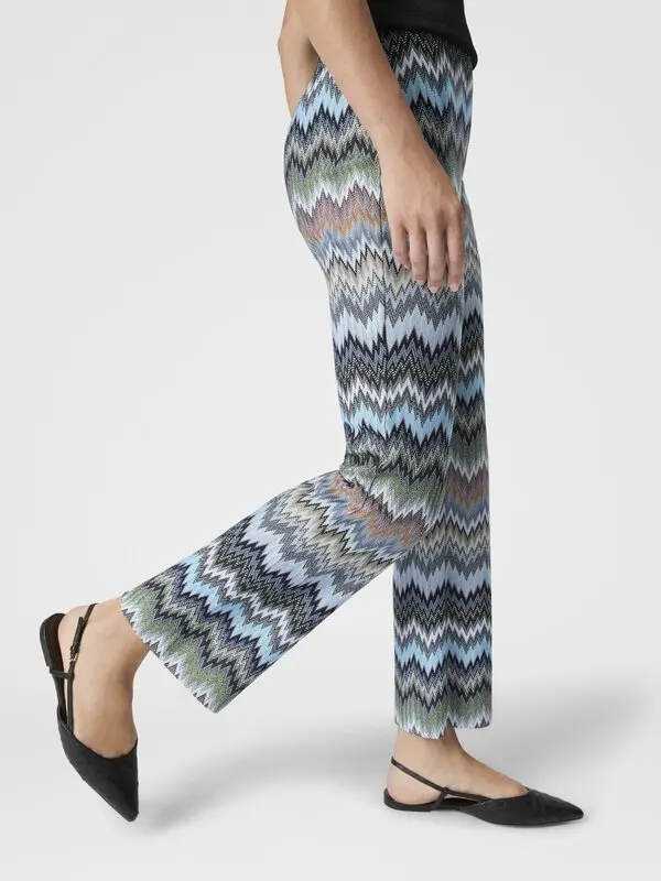 Missoni Snake-pattern Chevron Viscose Flared Trousers