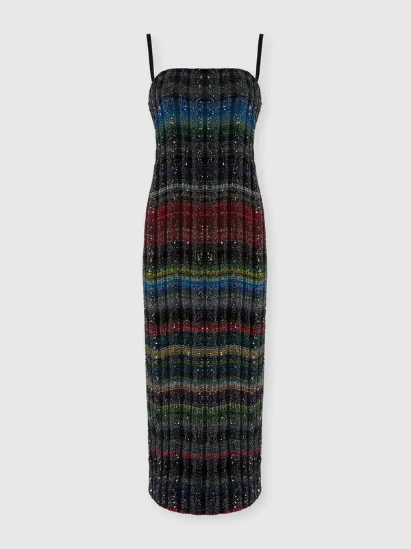 Missoni Long Strapless Dress With Wave Check Pattern