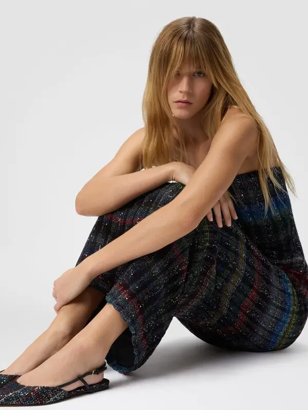 Missoni Long Strapless Dress With Wave Check Pattern