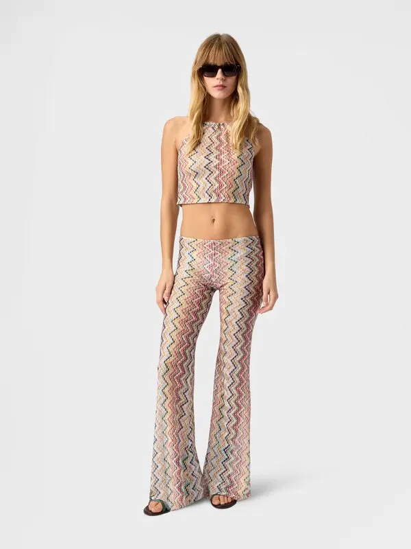 Missoni Halterneck Zig Zag Cropped Top - Multicoloured