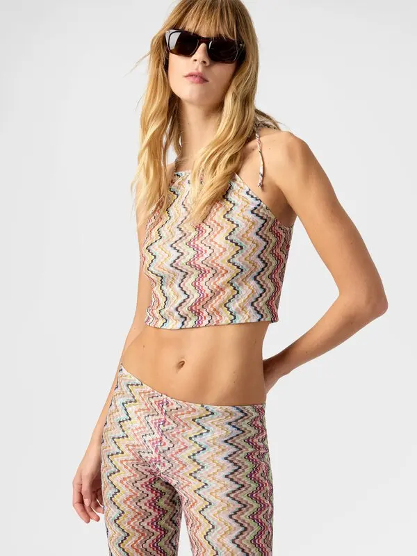 Missoni Halterneck Zig Zag Cropped Top - Multicoloured