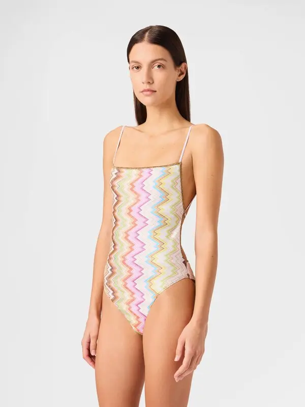 Missoni Printed One-piece Swimsuit With Open Back - Multicoloured