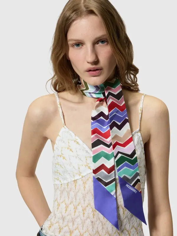 Missoni Silk Scarf With Irregular Zig Zag Pattern