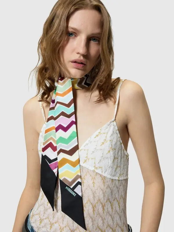 Missoni Silk Scarf With Irregular Zig Zag Pattern