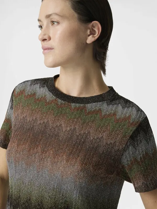 Missoni Snake-pattern Viscose Lamé Crewneck T-shirt - Multicoloured