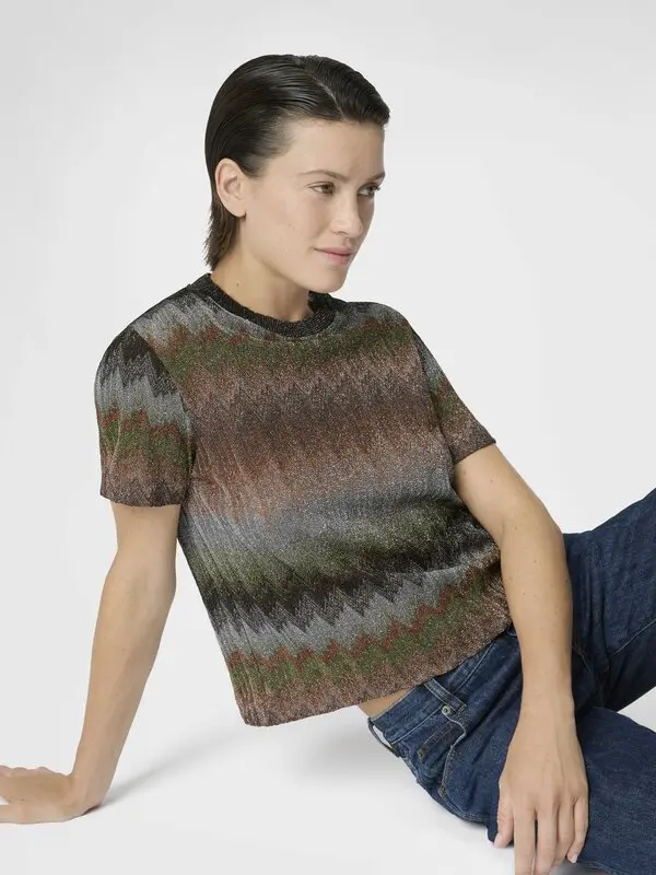 Missoni Snake-pattern Viscose Lamé Crewneck T-shirt - Multicoloured