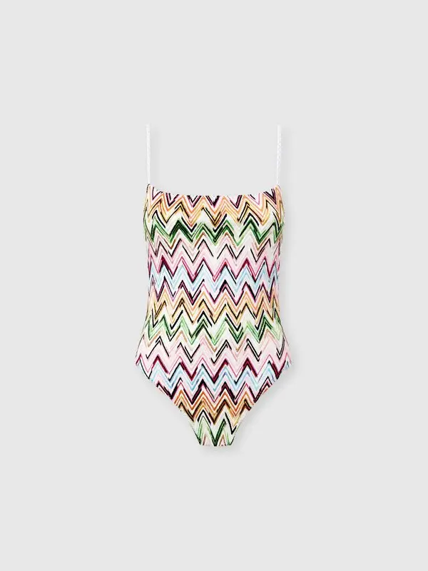 Missoni Stretch Viscose Chevron One Piece Swimsuit - Multicoloured