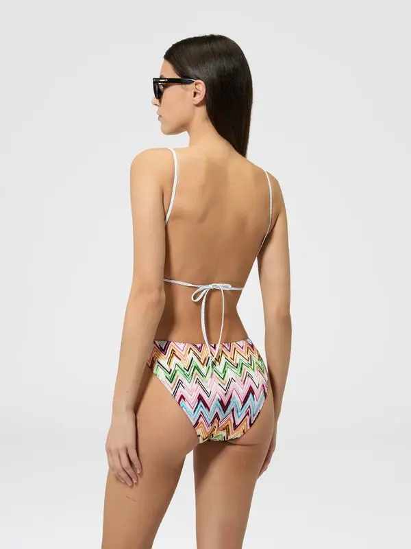Missoni Stretch Viscose Chevron One Piece Swimsuit
