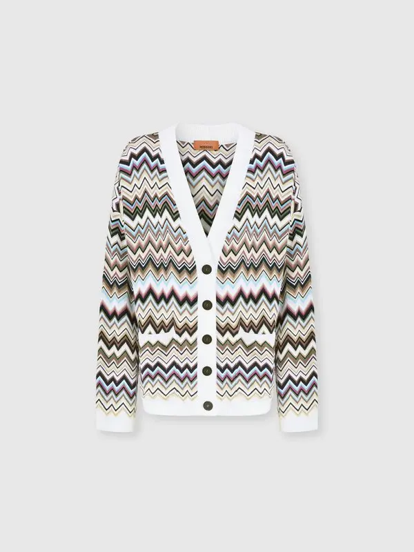 Missoni Oversized Wool And Viscose Zig Zag Cardigan