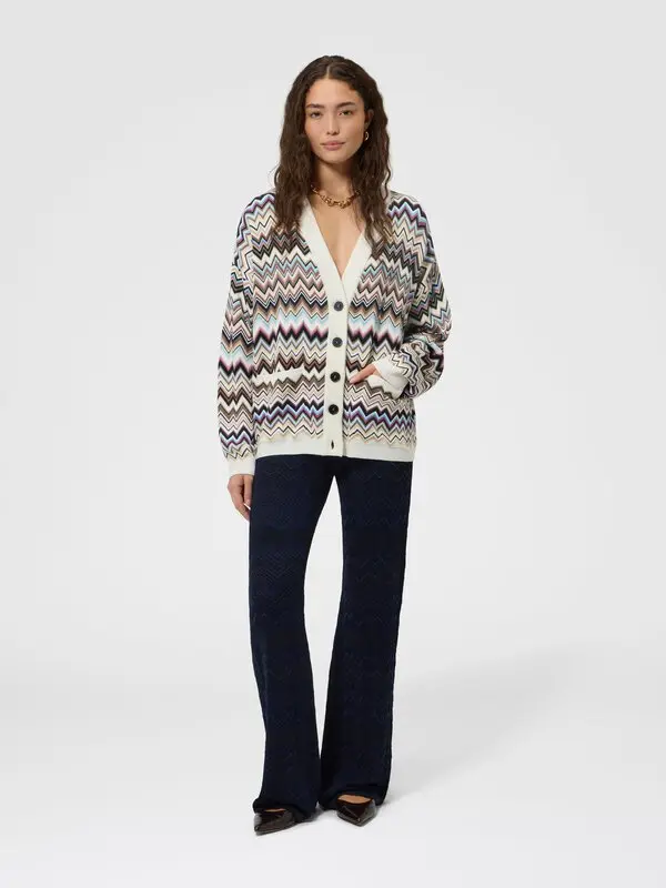 Missoni Oversized Wool And Viscose Zig Zag Cardigan