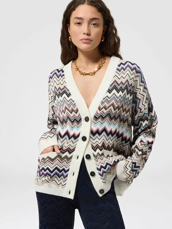 Missoni Oversized Wool And Viscose Zig Zag Cardigan