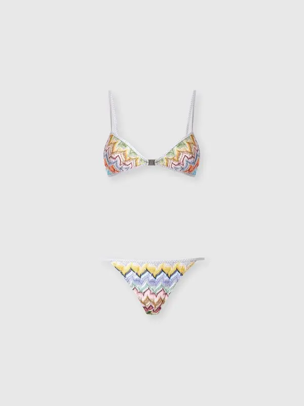 Missoni Viscose Lamé Bikini With Front-closure Top - Multicoloured
