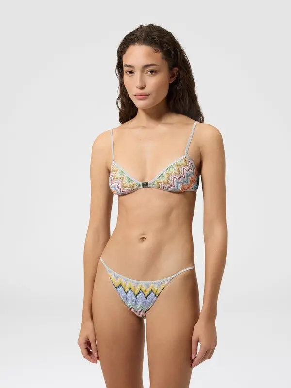 Missoni Viscose Lamé Bikini With Front-closure Top