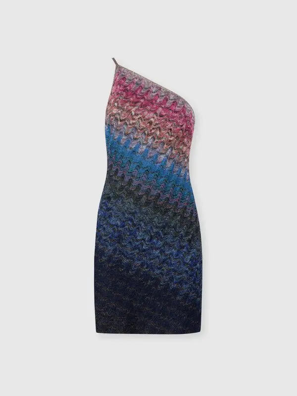 Missoni One-shoulder Dégradé Viscose Lamé Mini Dress - Multicoloured