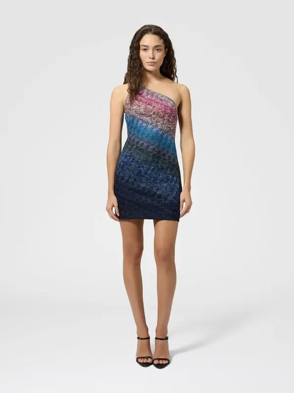 Missoni One-shoulder Dégradé Viscose Lamé Mini Dress - Multicoloured