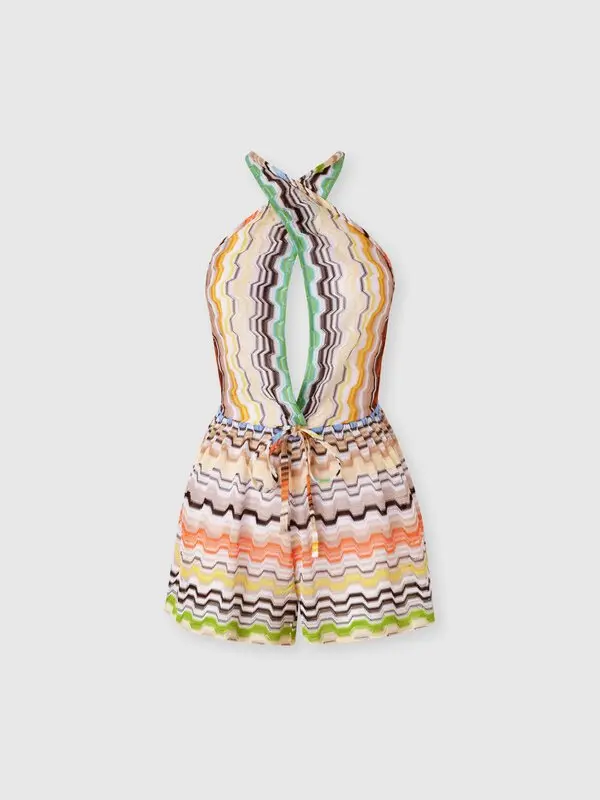 Missoni Short Jumpsuit In Pure Viscose With Greek Motif - Multicoloured