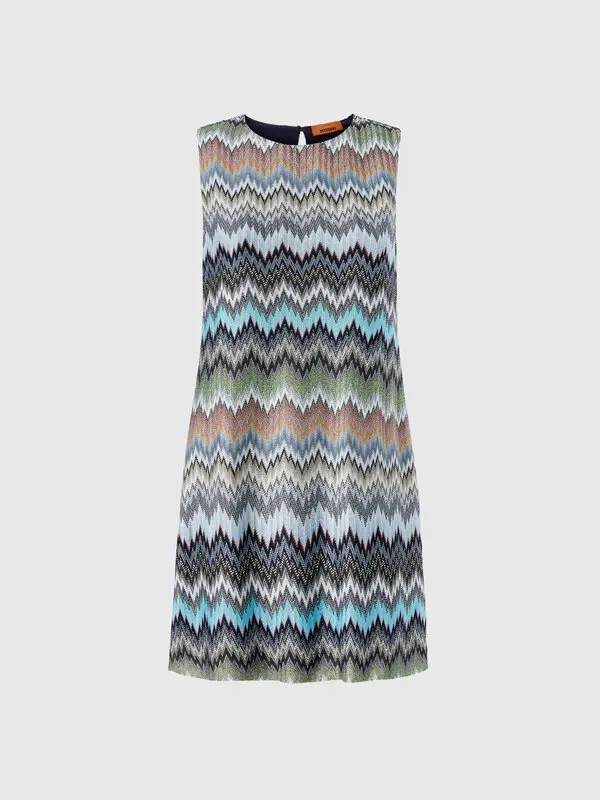 Missoni Sleeveless Viscose Chevron Mini Dress - Multicoloured