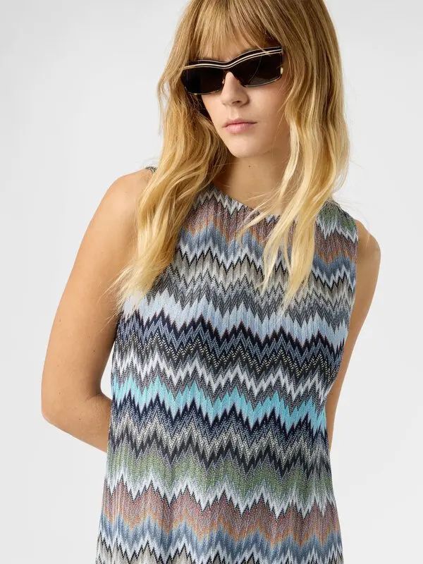 Missoni Sleeveless Viscose Chevron Mini Dress - Multicoloured
