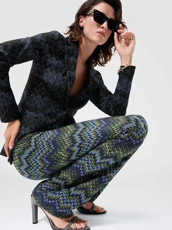 Missoni Snake Motif Viscose Flare Trousers