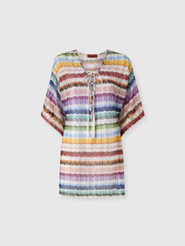Missoni Short Zig Zag Tulle Cover-up Caftan - Multicoloured