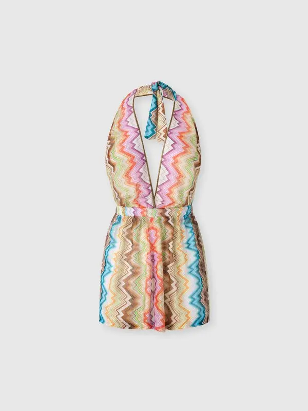 Missoni Short Jumpsuit With Printed Motif And Contrast Trims - Multicoloured