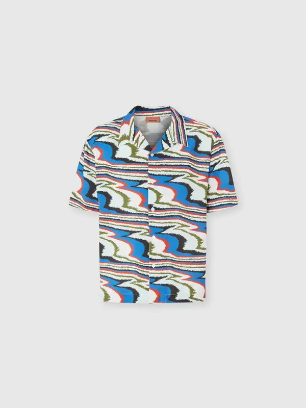 Missoni Bowling Shirt In Viscose With Flame Print