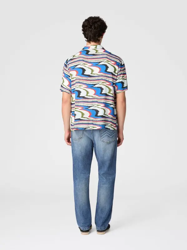 Missoni Bowling Shirt In Viscose With Flame Print