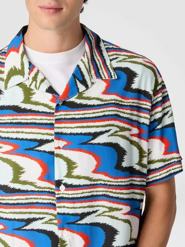 Missoni Bowling Shirt In Viscose With Flame Print