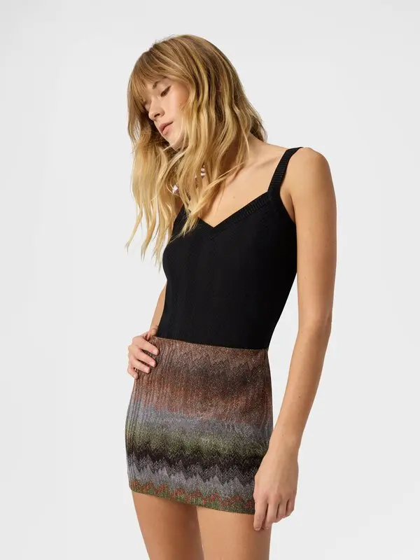Missoni Viscose Lamé Snake-pattern Mini Skirt