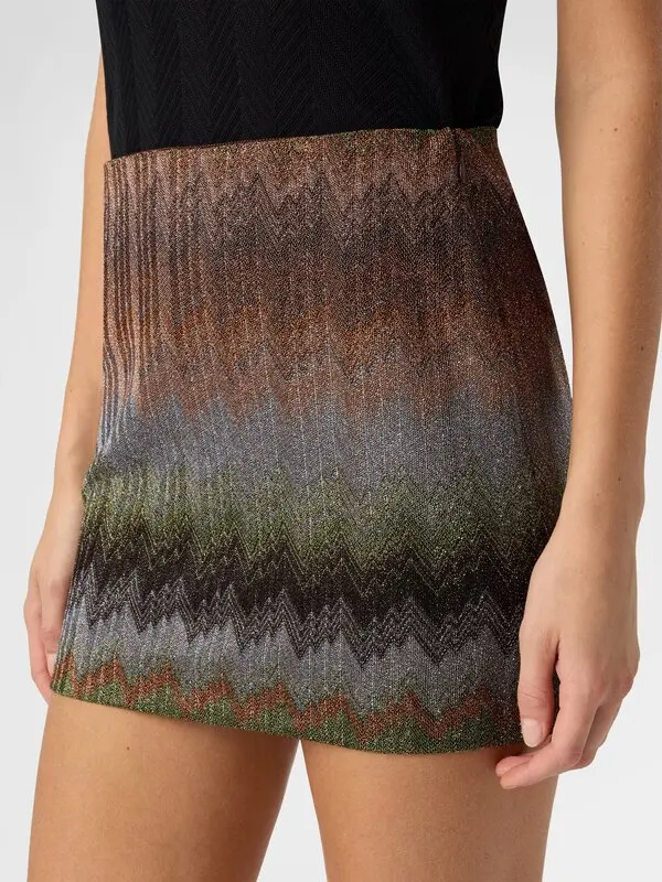 Missoni Viscose Lamé Snake-pattern Mini Skirt